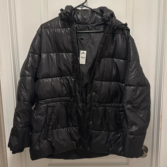 Express | Jackets & Coats | Express Black Puffer Jacket With Detachable ...